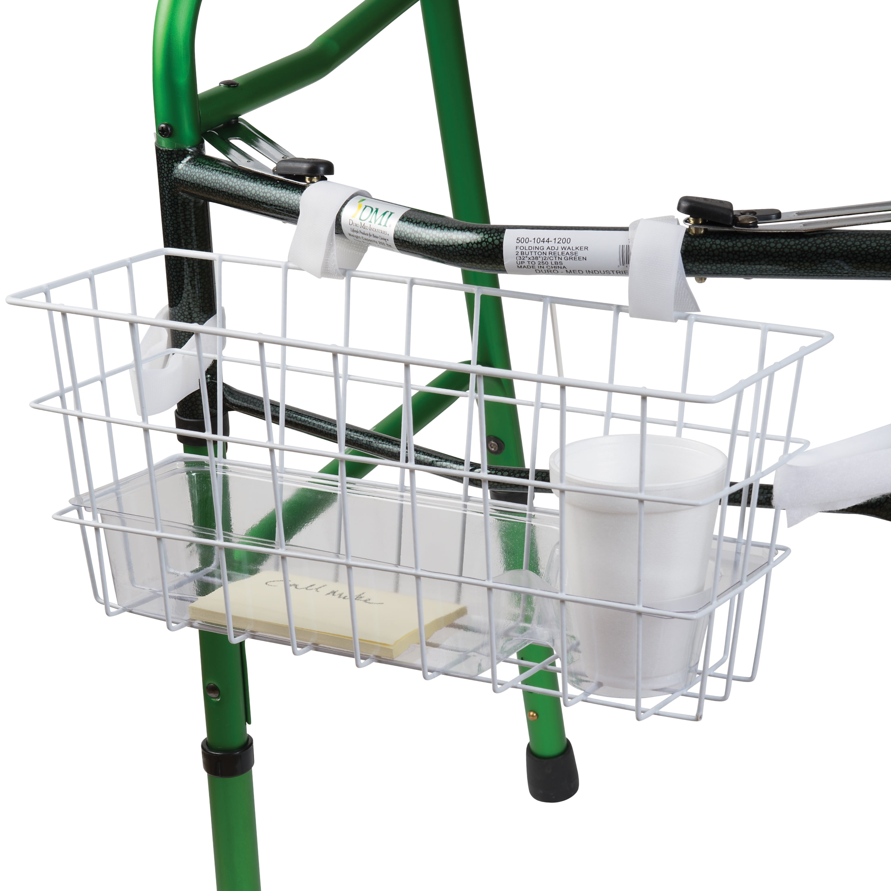 DMI Walker Basket with Removable Liner and Cup Holder