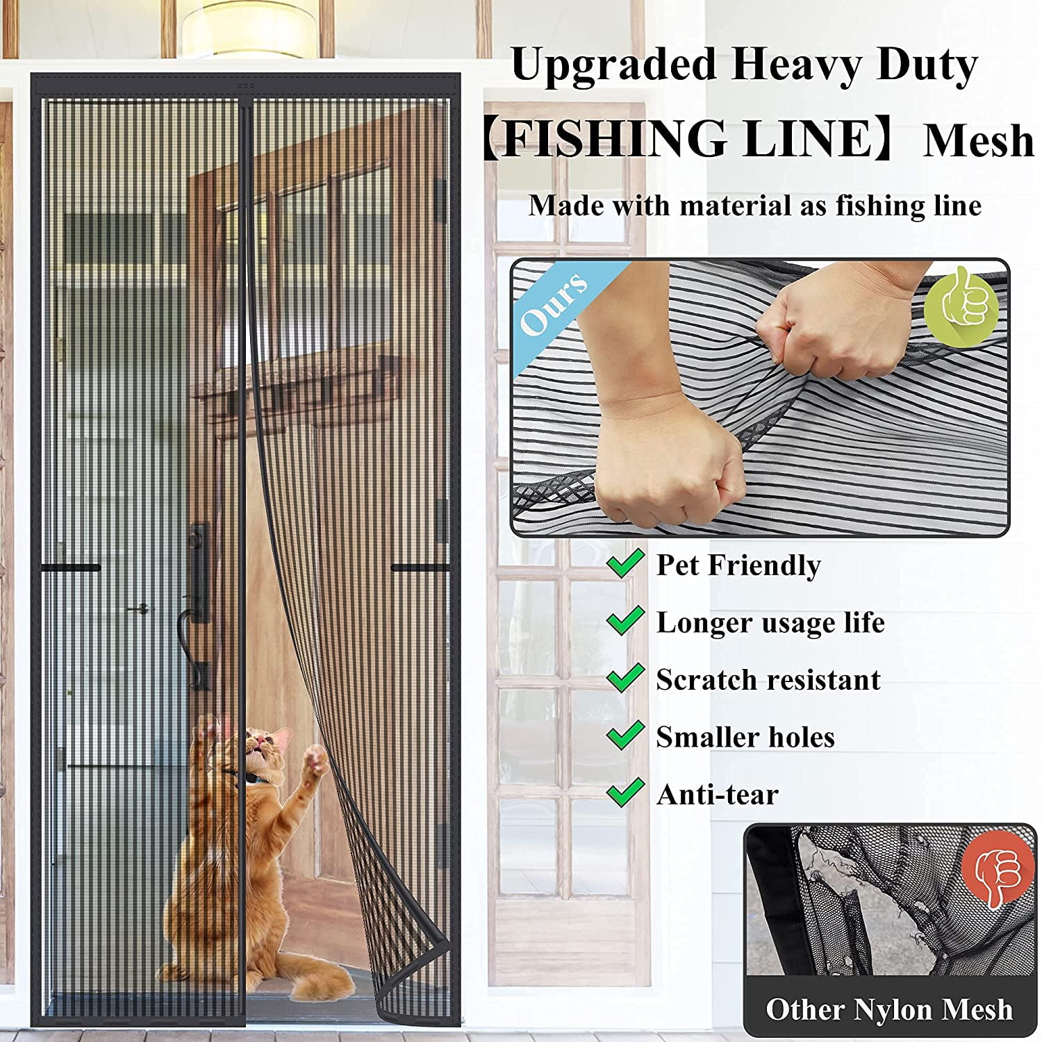 Buy Magnetic Screen Door Upgraded-Model Full Strip Magnets,Reinforced ...