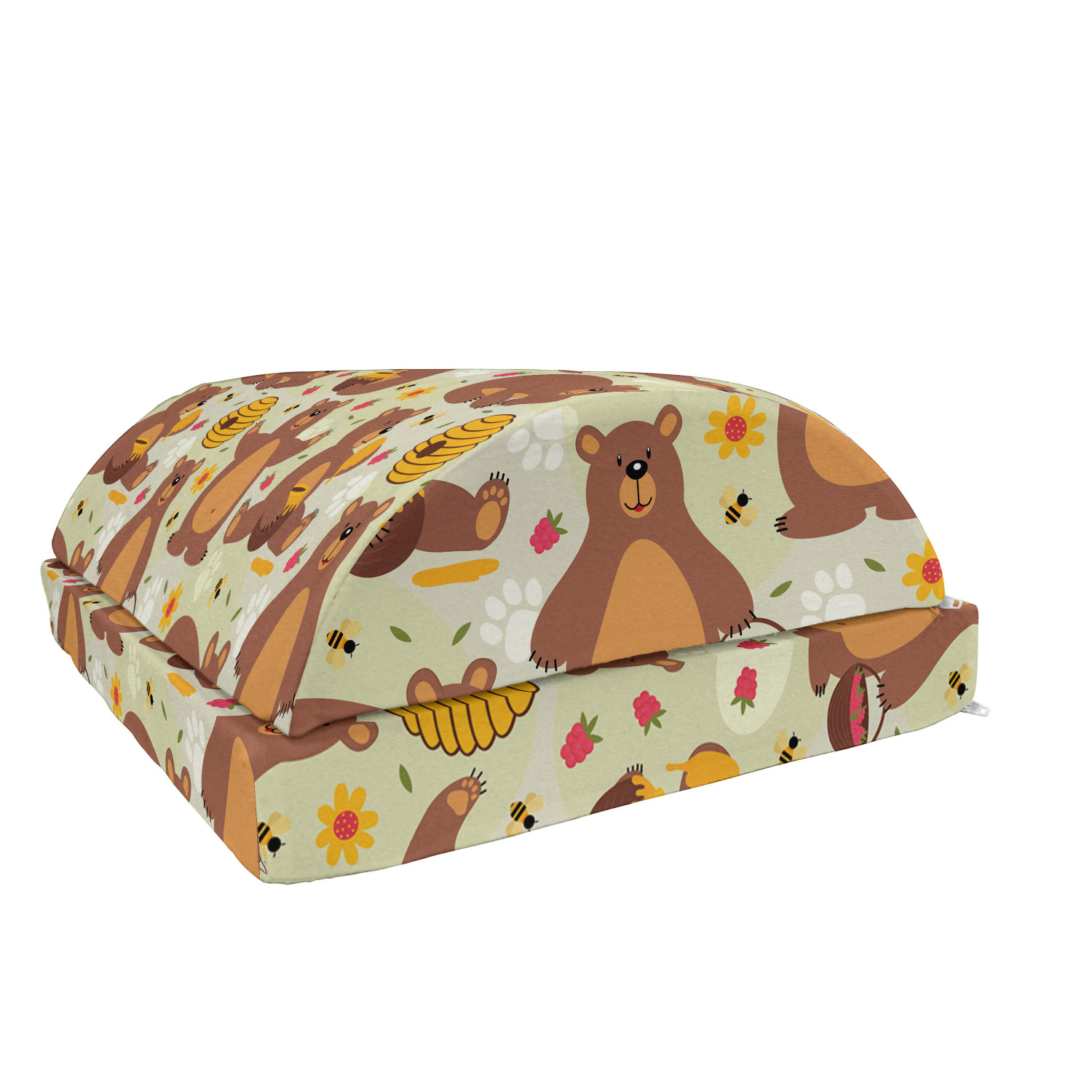 Bear Foot Rest, Pattern with Wild Brown Bear Sitting Sleeping Eating ...