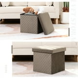 ANMINY Folding Storage Ottoman Cube 11.8 Inches Velvet Foot Rest Stool ...