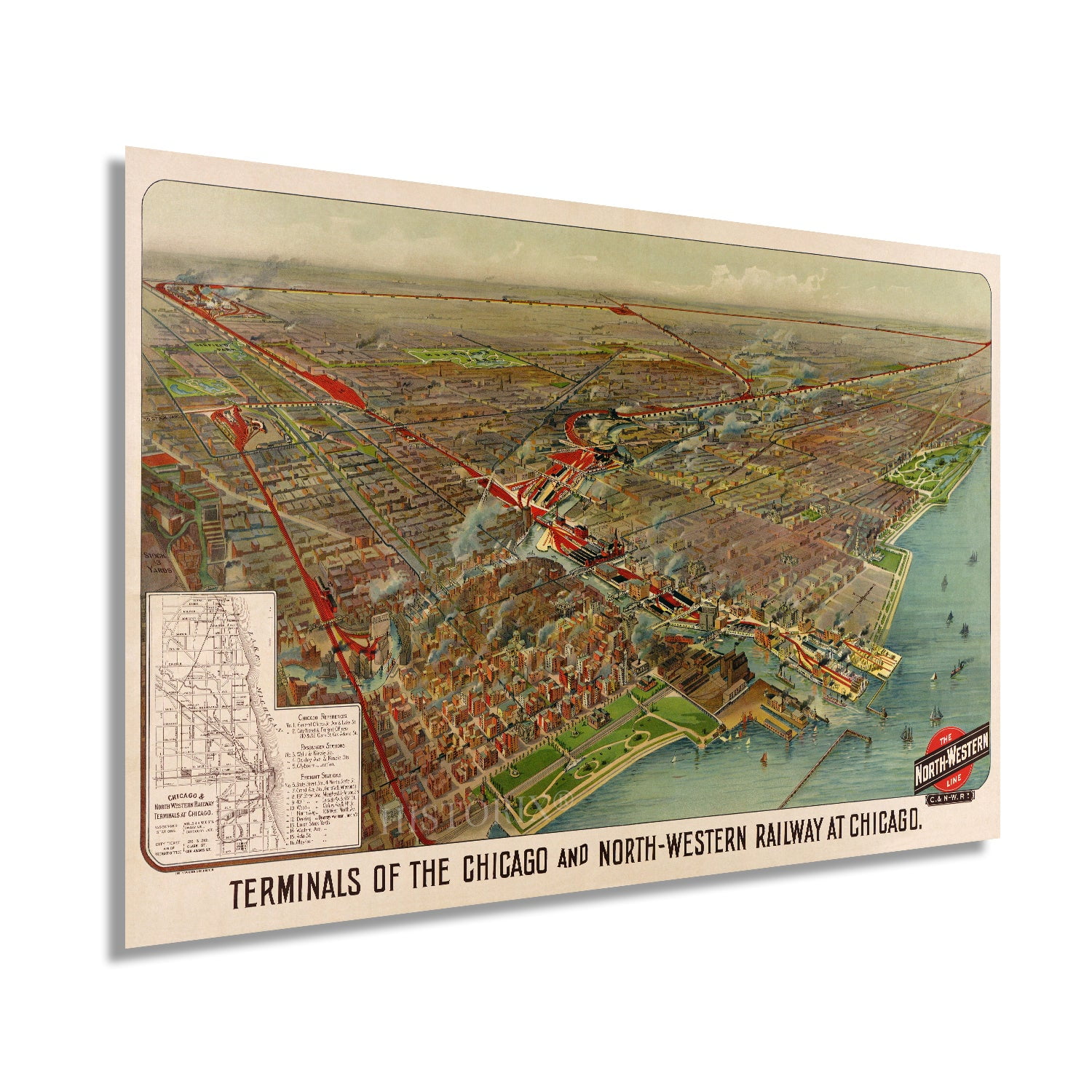1902 Chicago Map Wall Art - Vintage Chicago Map Print - Map of Chicago ...