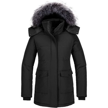 CHIN·MOON Women's Winter Coat Thickened Warm Long Parka Jacket Puffer ...
