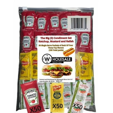 Heinz Tomato Ketchup Packets, Single Serve, 9 gm, 200 Count, Condiment ...