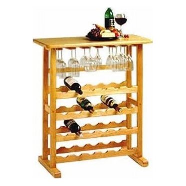 Pemberly Row 3 Tier 9 Bottle Wine Rack in Mahogany - Walmart.com