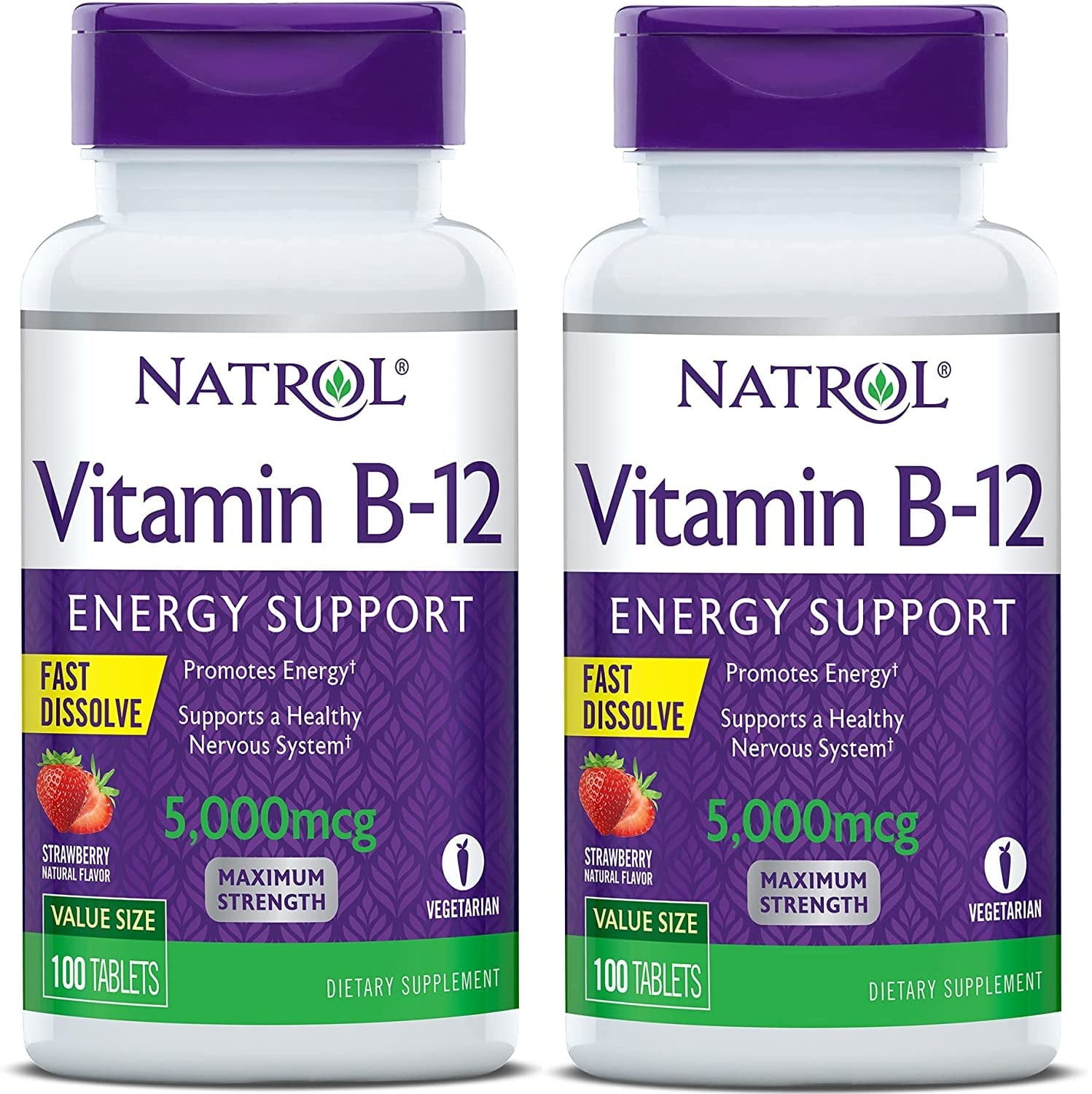 Suplemento Natrol de vitamina B12 de 5000 mcg de disolución rápida, 100 ...