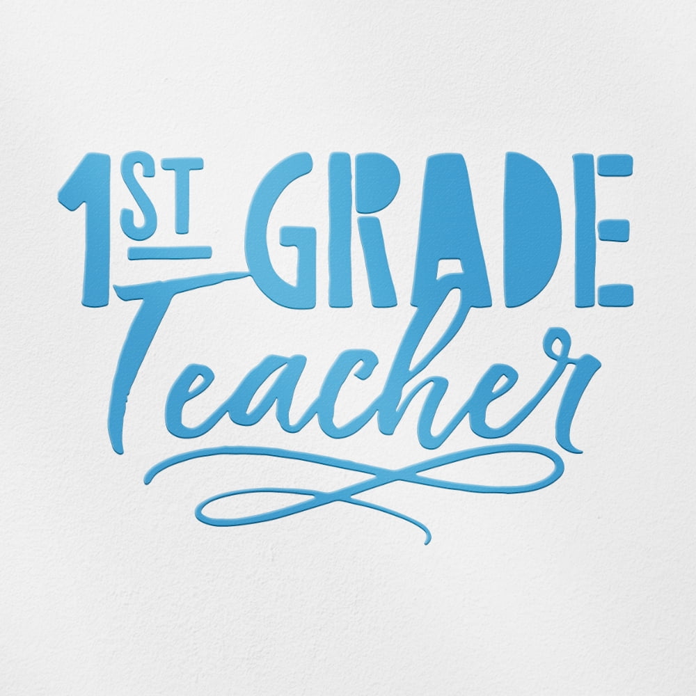 Transparent Decal Stickers Of 1St Grade Teacher (Azure Blue) Premium ...