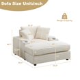 TUANLUO 44" Single Chaise Lounge Indoor, Corduroy Lounge Chair with ...