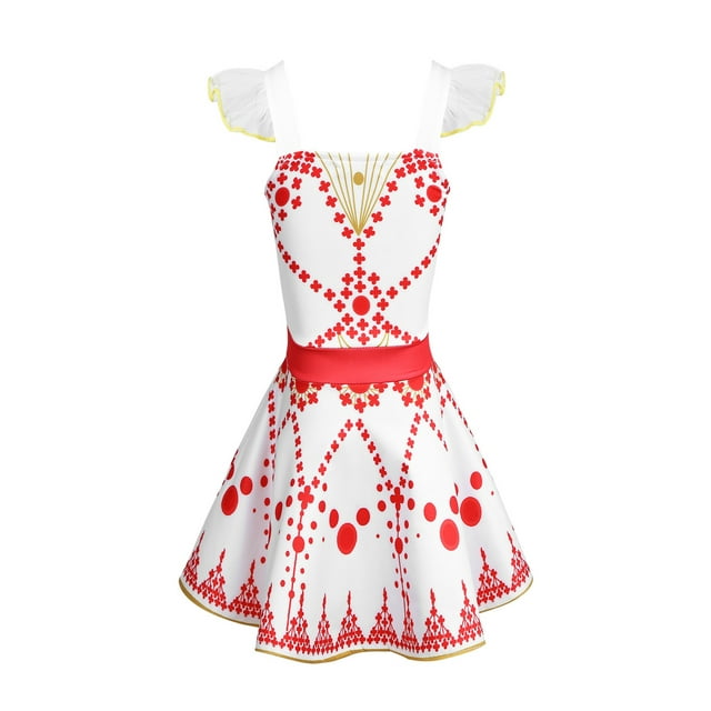 renvena Kids Girls Ruffled Shoulder Straps Tutu Dress Ballerina Leap ...