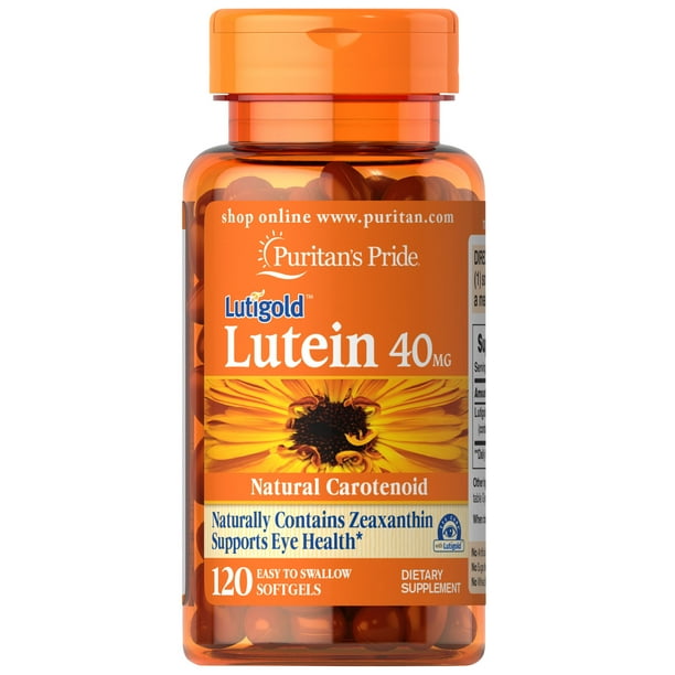 Lutein 40 mg with Zeaxanthin, 120 Softgels by Puritan's Pride - Walmart ...