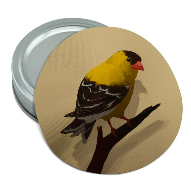 Goldfinch Bird on Tree Limb Round Rubber Non-Slip Jar Gripper Lid ...