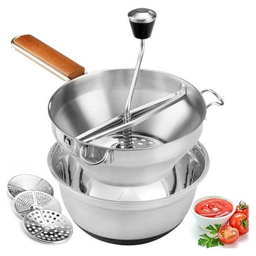 Food Mill Stainless Steel - 3 food grinder Discs - Potato ricer for ...