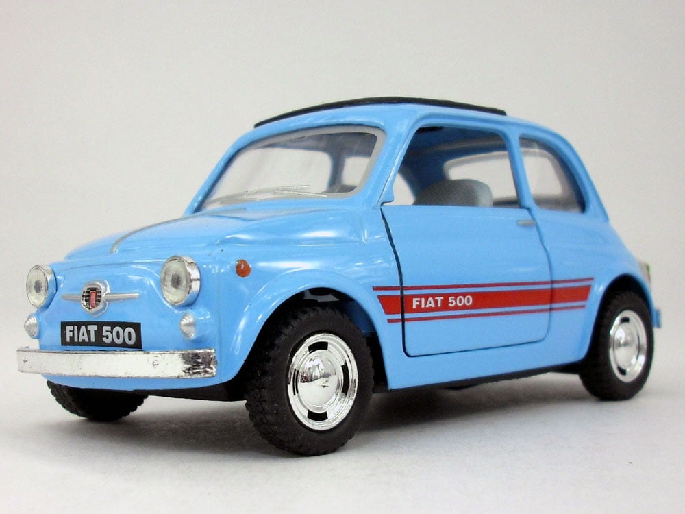 Classic Fiat 500 1/24 Scale Diecast Model - Baby Blue - Walmart.com