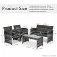 Hommoo 3-Piece Outdoor Rattan Patio Furniture Set, 2 Cushioned Single ...