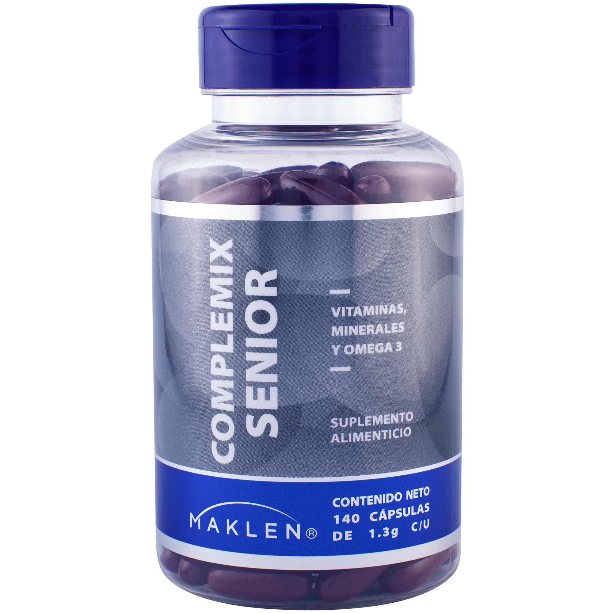 COMPLEMIX SENIOR MAKLEN con Omega 3 140 Cápsulas Softgel de 1300mg ...