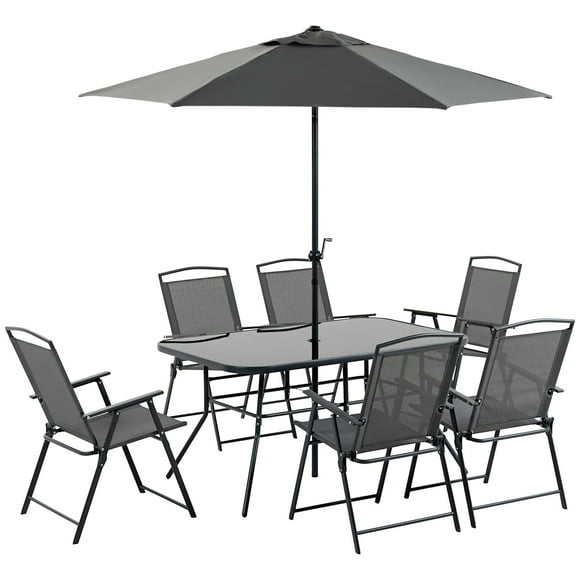 Outdoor Table Chairs Umbrella Set