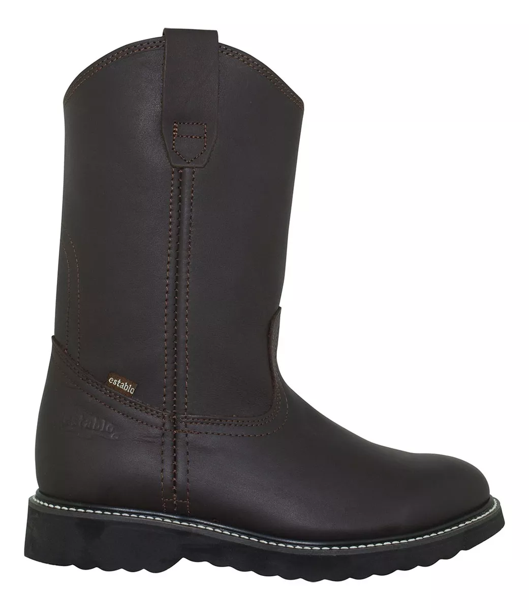 Bota De Trabajo Establo 507 Tipo Roper De Piel Color Café Grasso ...