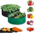 100 Gallon Round Raised Garden Planting Beds Pots, Heavy Duty Fabric ...
