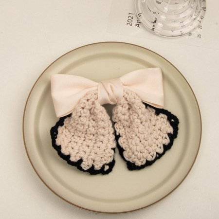 Pure color pearlescent satin net yarn pig large intestine hair ring ...