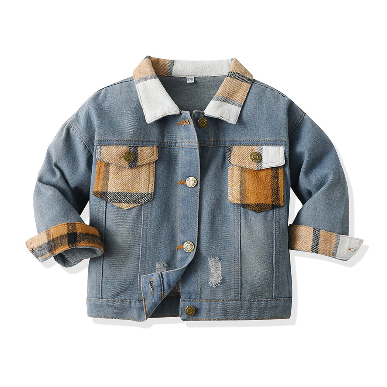 Click here for Lovzfmll Boys And Girls Denim Jacket  Plaid Lined... prices