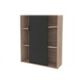 Bestar Aquarius 8 Cubby 35" Sliding Door Bookcase in Rustic Brown and ...