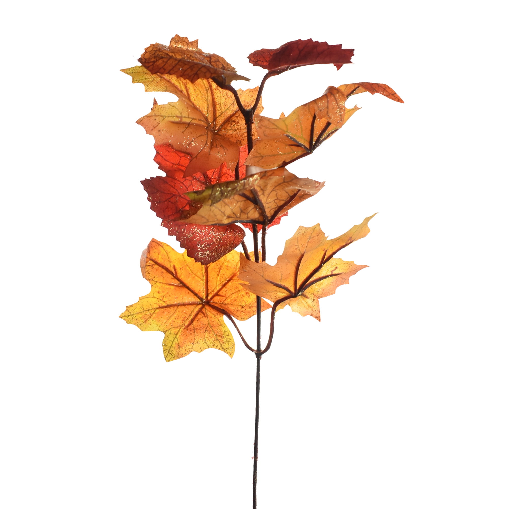 Glittered Artificial Autumn Maple Leaf Pick, 12-Inch - Walmart.com