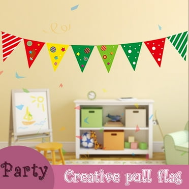 6PCS Colorful Pennant Banner Multicolor Felt Fabric Pennant Banners ...