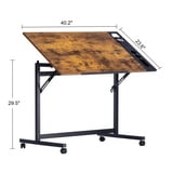 VECELO Drafting Table with Wheels, Adjustable Drawing Table Tiltable ...