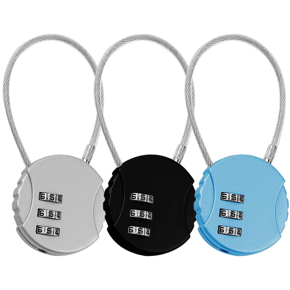 3 Piece Luggage Lock, 3 Digit Suitcase Combination Lock Travel Suitcase ...