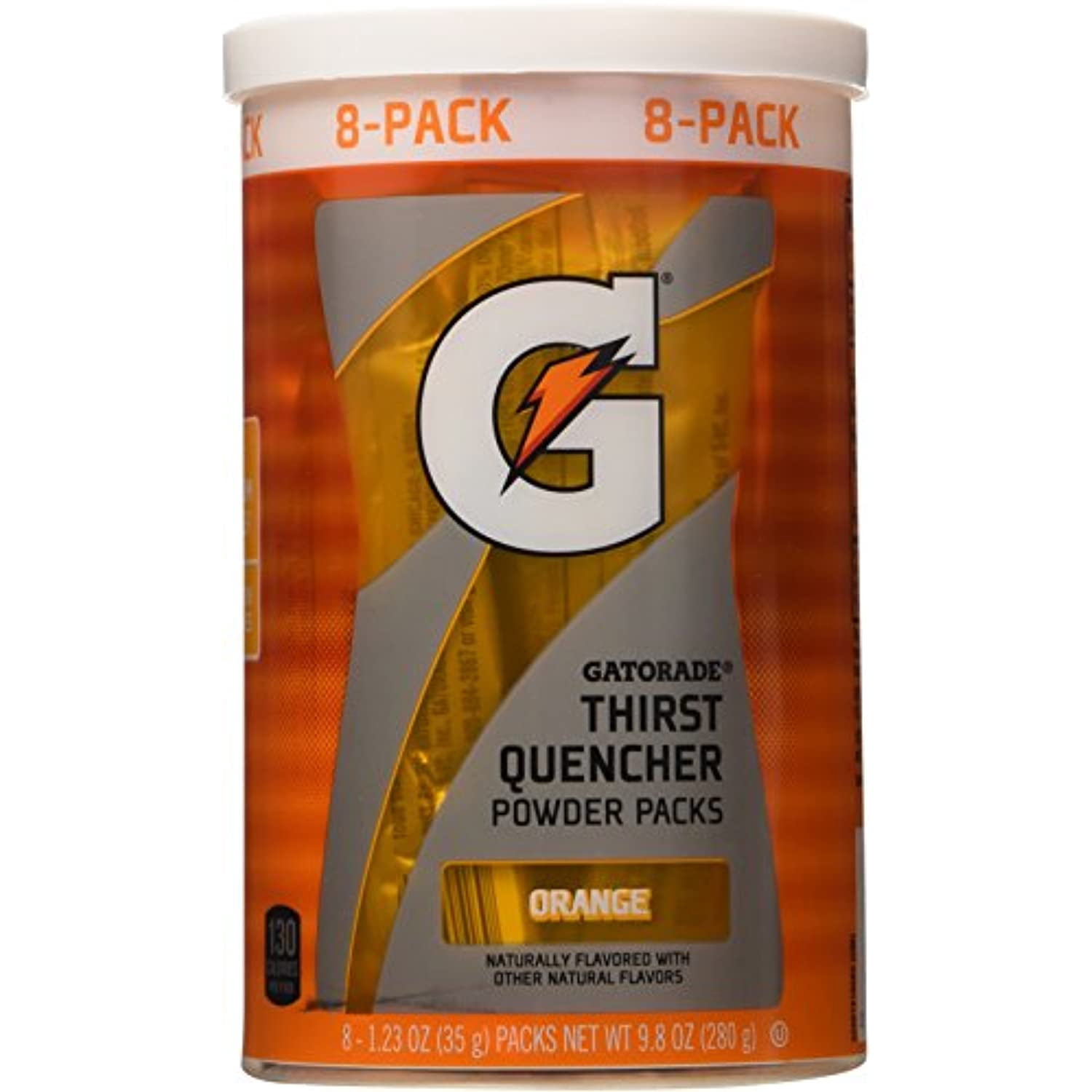 Gatorade Thirst Quencher Orange Flavored Powder Packs - 8 Packets 1.23 ...