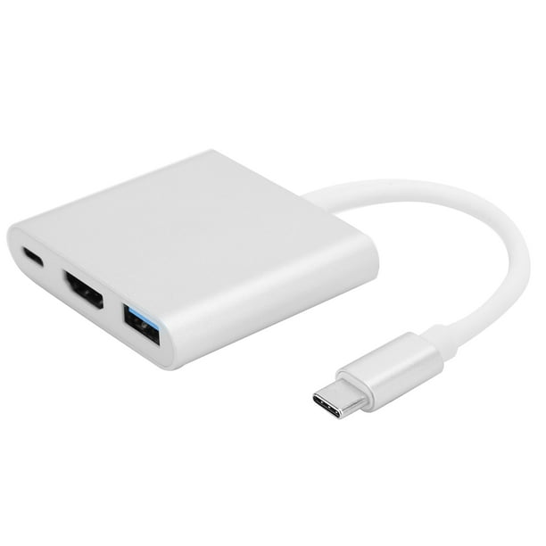 Adaptador 3 en 1 Tipo C a Tipo C HDMI USB 3.0 Convertidor multipuerto para OS X PC y teléfono ...