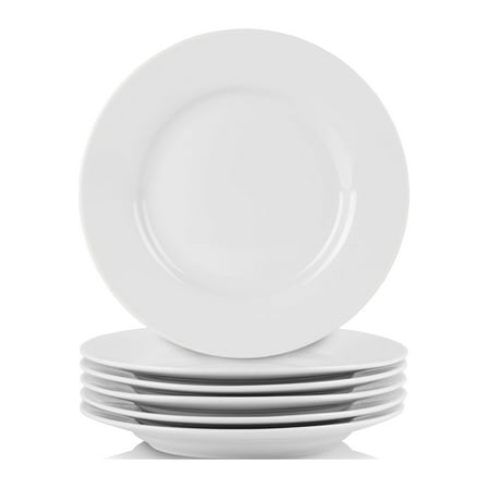 Better Homes & Gardens Porcelain Round Appetizer Plates, White, Set of ...