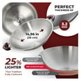 Stainless Steel Wok Pan with Lid Round Bottom 15 inch (38cm) - Stir ...