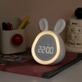 Children Cute Alarm Clock with Night Light Stepless Dimming LED Digital ...