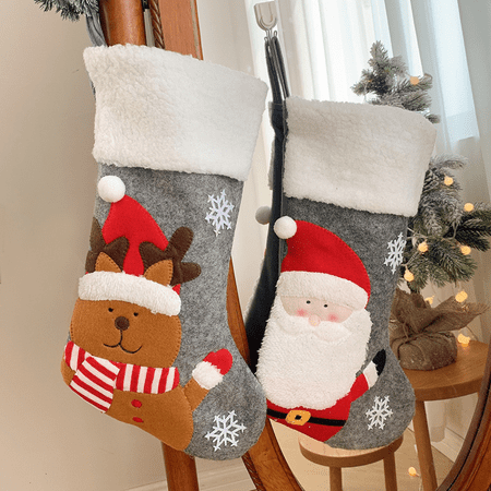 Christmas Stockings, 2 Piece Set 18 Inch Snowman Moose Christmas ...