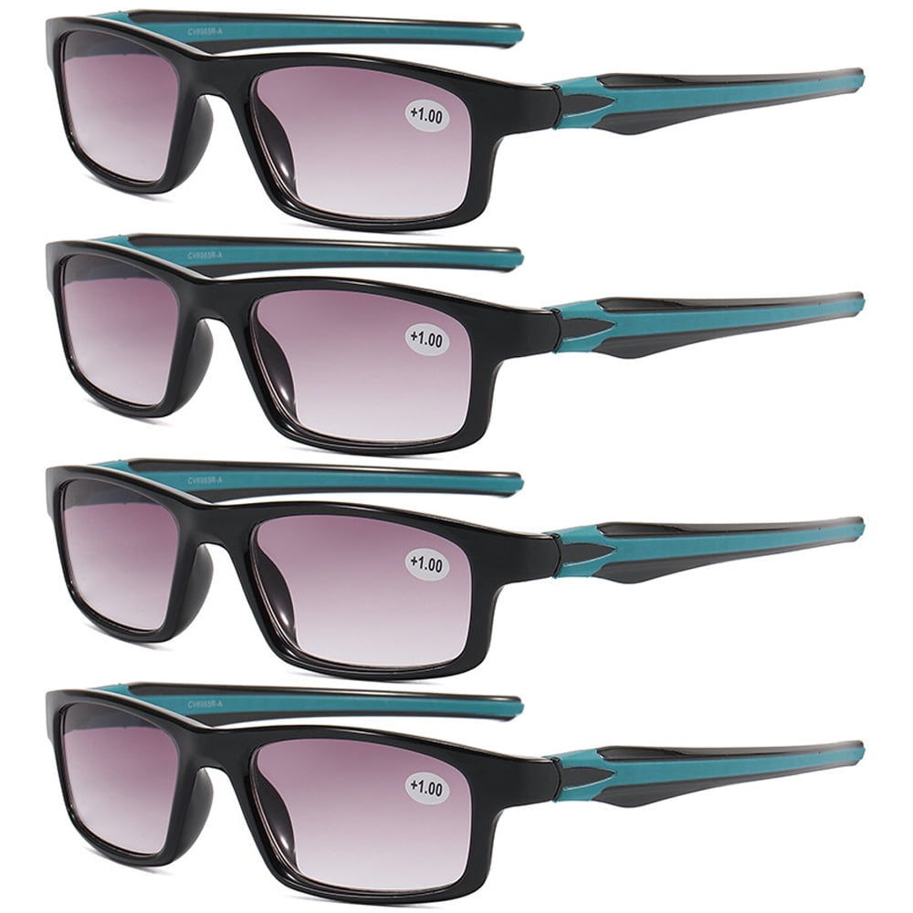 4 Pack Gradient Tinted Reading Glasses Sports Sunglasses Presbyopia ...