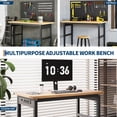 60" Workbench with Pegboard Wall, Adjustable 28"-40" Height, 2200lbs ...