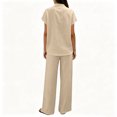 Cotton Linen Sets for Women 2026 Summer Stand Collar Button Down Short ...