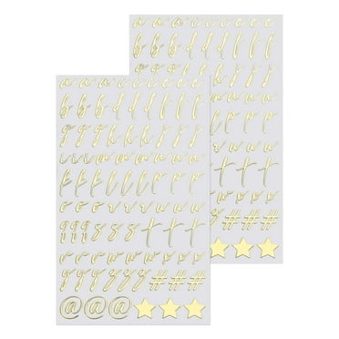 2 Sheets Letter Resin Stickers 3D Small A to Z Gold Alphabet Sticker ...