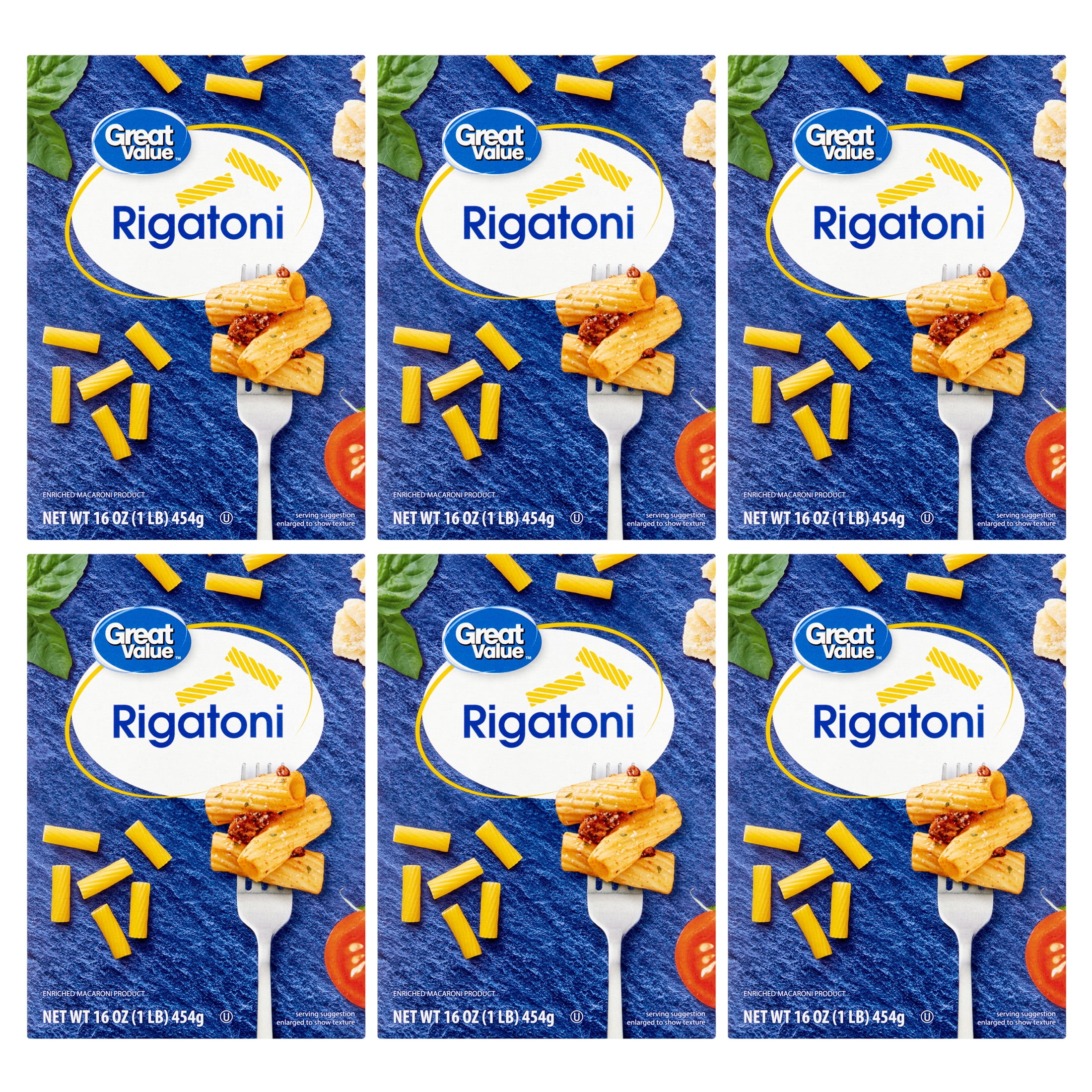 (6 pack) Great Value Rigatoni Pasta, 16 oz - Walmart.com