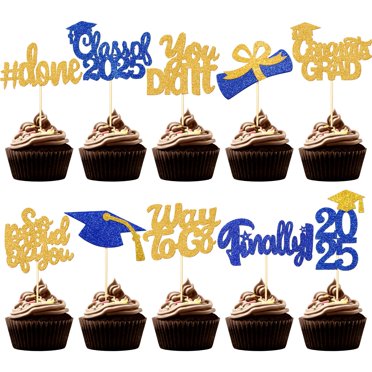 Graduation Cupcake Toppers | 24 Pack 2023 Graduation Cupcake Toppers ...