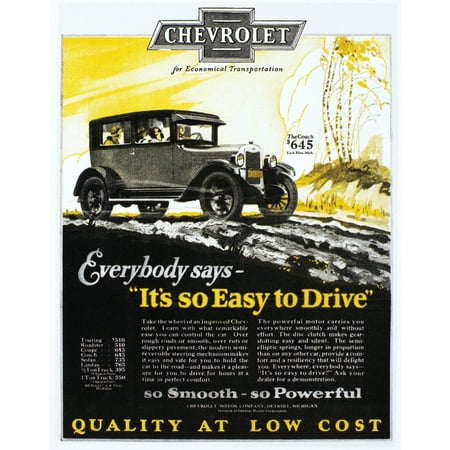 Chevrolet Ad, 1926. /Nchevrolet Automobile Advertisement From An ...