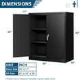 "SUNCROWN 36""Lx18""Wx42""H Black Metal Storage Cabinet with Lock & 2 ...