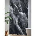 Abstract Art Sheer Curtains 84 Inch Long 1 Panel Dark Gray Marble ...