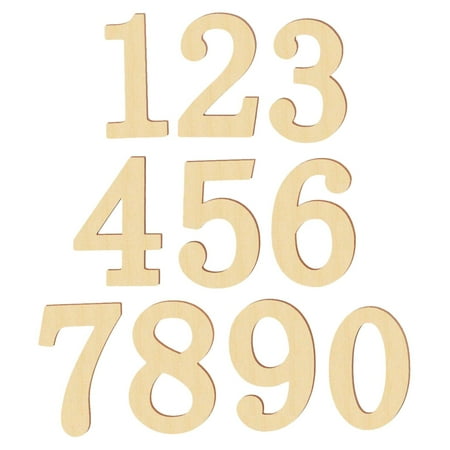 10 PCS Wooden Numbers for , Number to 9, Adhesive Numerals Shape for ...