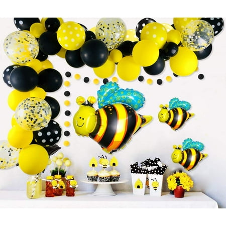 APPIE 59 Pcs Bumblebee Balloons Garland Kit,Yellow Polka Dot Balloons ...