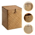 Lidded Storage Box Pastoral Style Storage Woven Basket Living Room ...