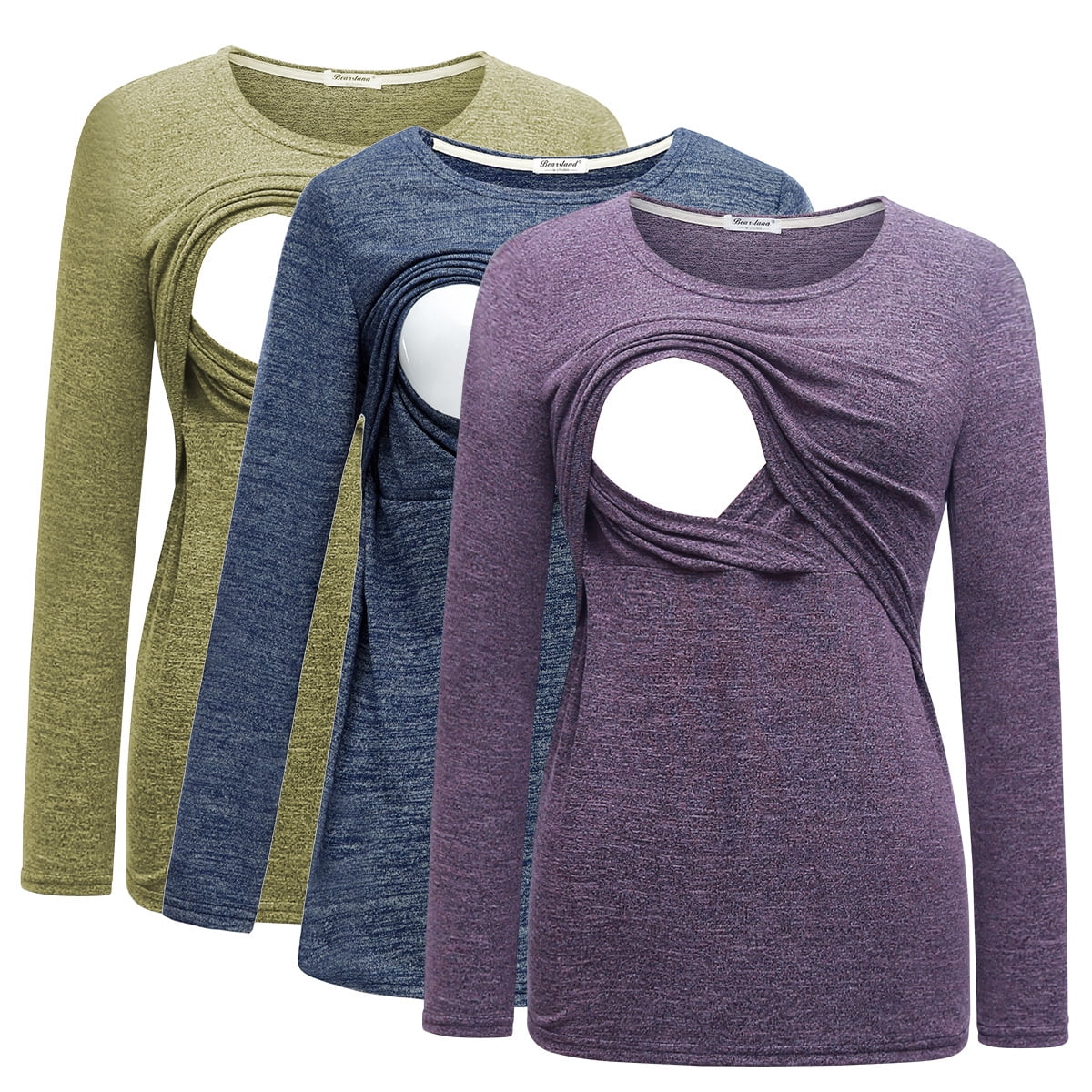 Bearsland Female Long Sleeve Maternity Nursing Top Breastfeeding Shirts ...