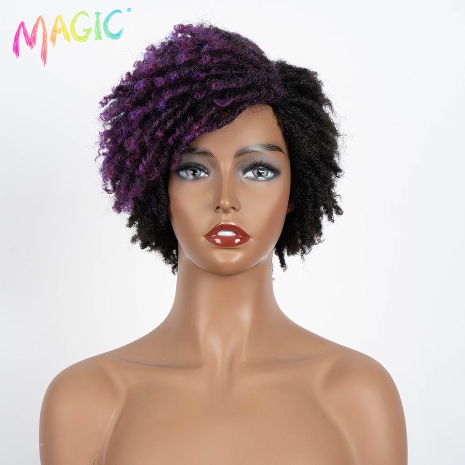 Locs Braided/Twist Wig for Women and Girls - 10 Inch Synthetic Kinky ...