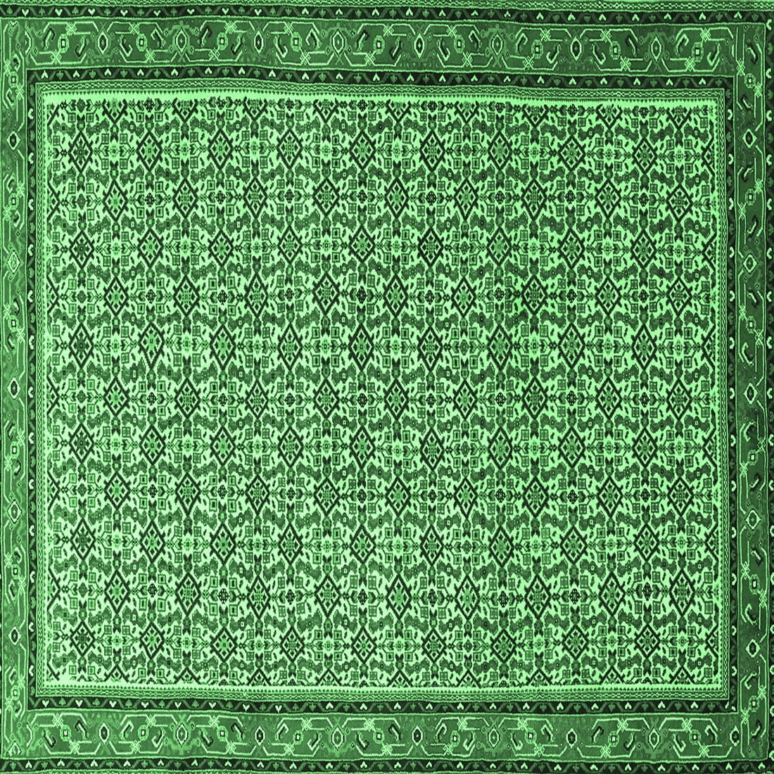 Ahgly Company Indoor Square Persian Emerald Green Traditional Area Rugs ...