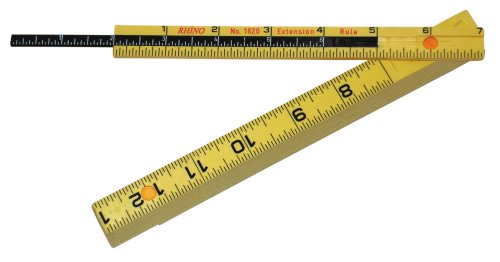 Rhino Rulers Folding Carpenters Ruler 6 Length with 6 Sliding Extension ...